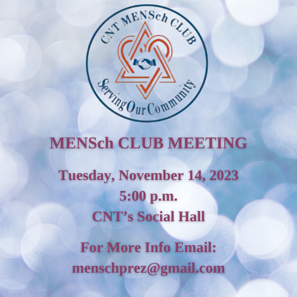 MENSCH CLUB MEETING | Congregation Ner Tamid - Reform Temple in Las ...