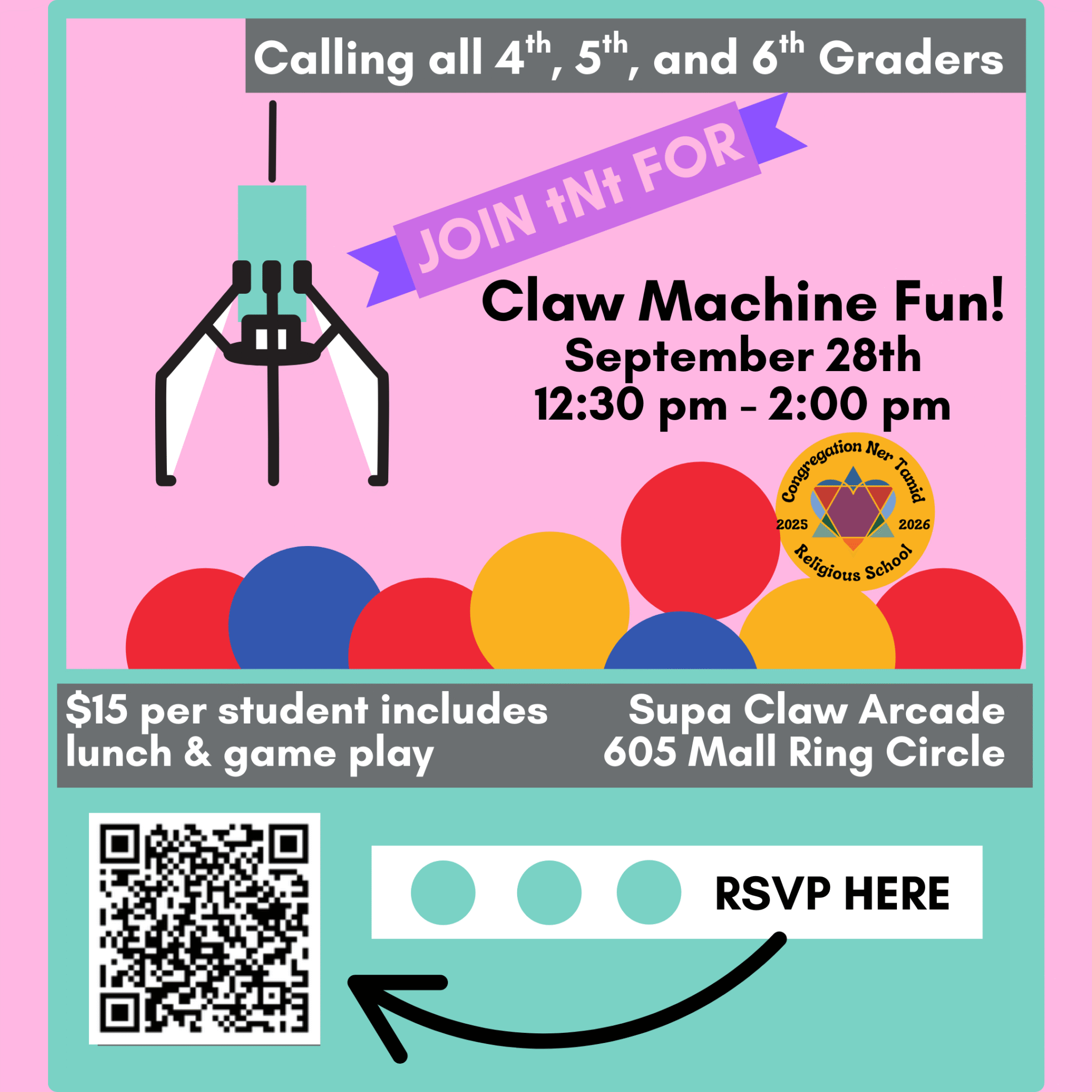 TNT CLAW MACHINE FUN | Congregation Ner Tamid - Reform Temple in Las ...